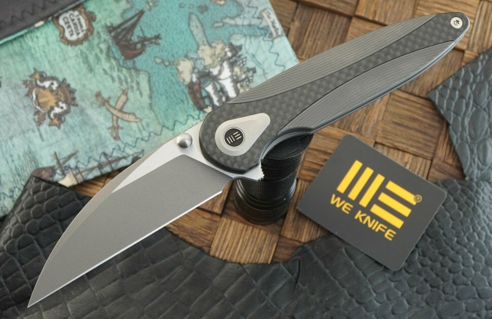 Складной нож We Knife Zenthra, сталь M390, SW, рукоять титан/карбон