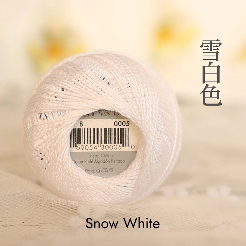 Хлопковые нитки Rhapsody размер 8 египетский жемчуг 2 шт Белый, 5 Snow Whte