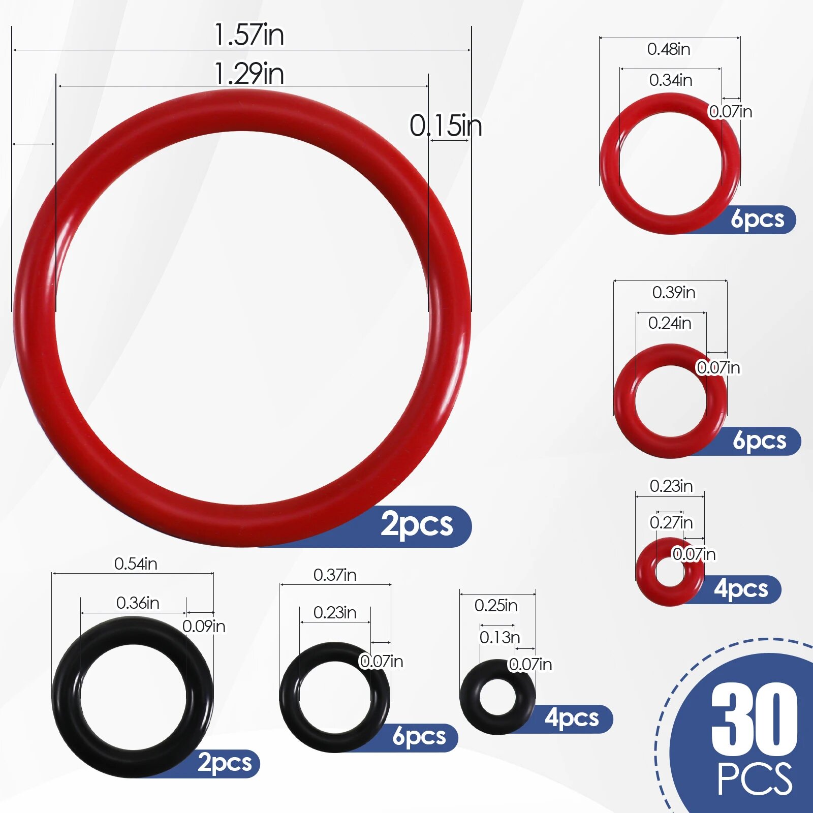 30шт Уплотнительные кольца для кофемашин Philips Saeco, Цвет: 1 set