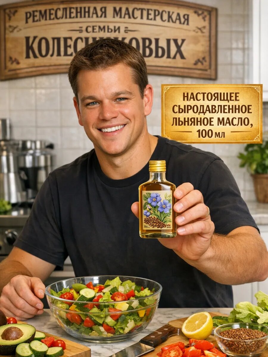 Настоящее сыродавленное Льняное масло - 100мл.