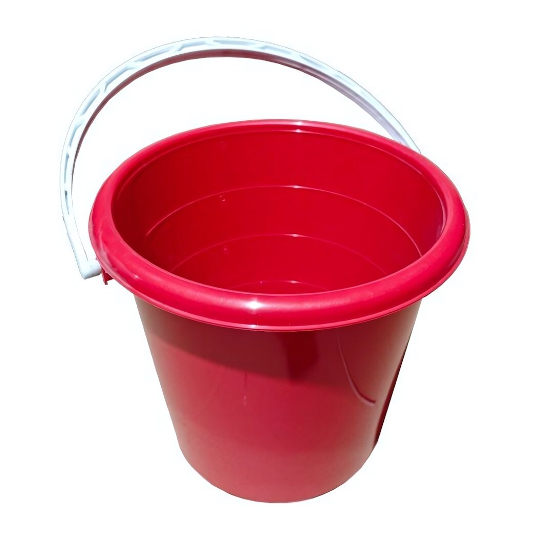 Ведро пластиковое 12 л, красное, с удобной ручкой, для уборки и дома
