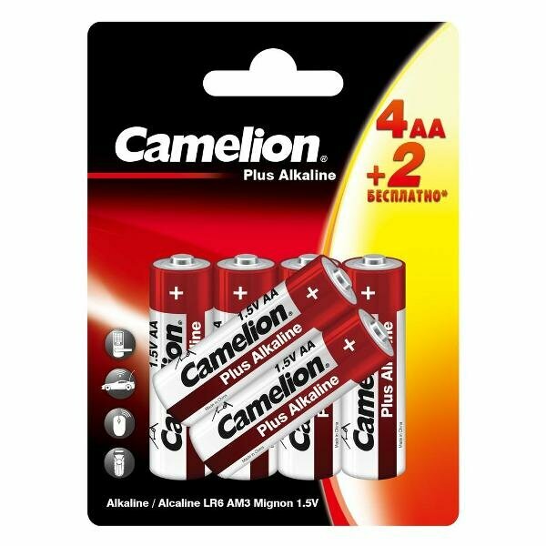 Батарейка алкалиновая (щелочная) Camelion 4+2LR6-BP