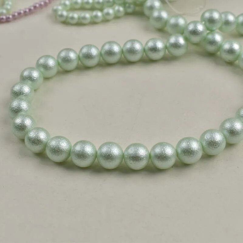 Японские матовые хлопковые бусины имитация жемчуга 4-10 мм Изумрудный, 4mm 98pcs, A11