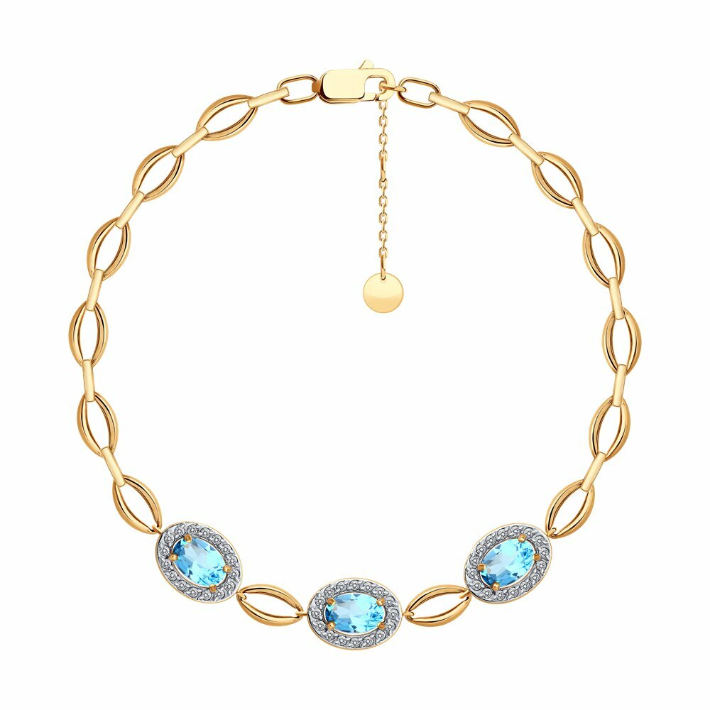 Браслет, красное золото, 585 проба