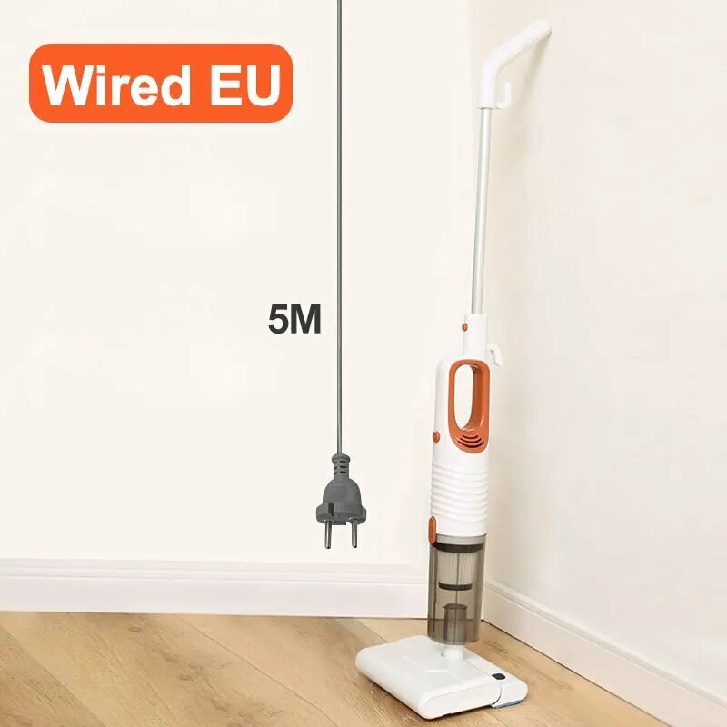 Пылесос автомобильный, белый цвет, мощность всасывания 20 кПа, для влажной и сухой уборки