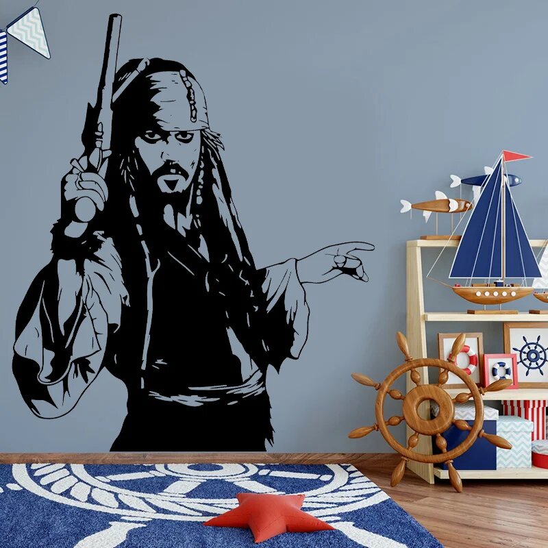 Виниловая наклейка Captain Jack Sparrow, 54x65cm