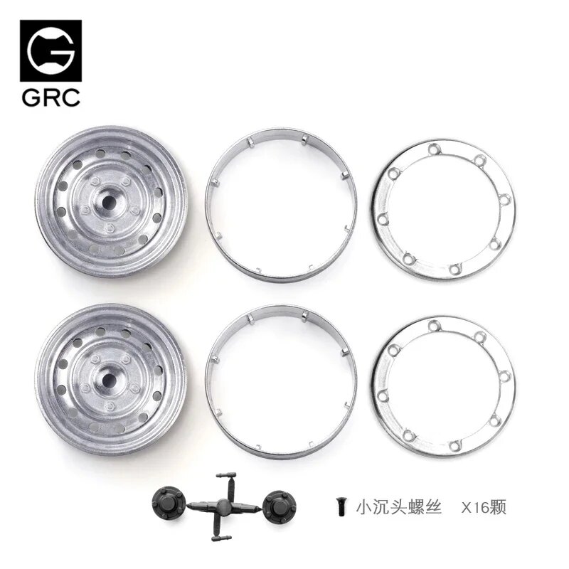 Металлические колеса GRC 1.9", черные/белые, для RC автомобилей 1/10