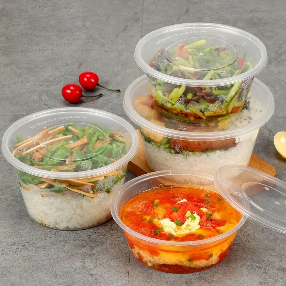 Пластиковый белый контейнер для соусов с крышкой для дома 50 мл, набор из 100 шт