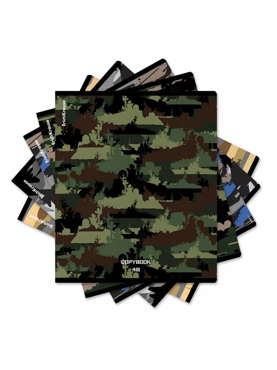 Тетрадь общая Military, А5+, 48 л, клетка, 5 шт.