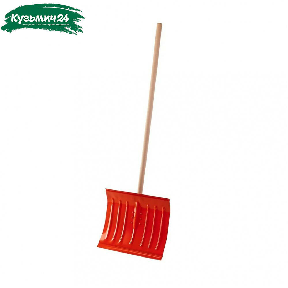 Лопата для снега Сибин 421841, алюминиевая, с деревянным черенком, 430 мм