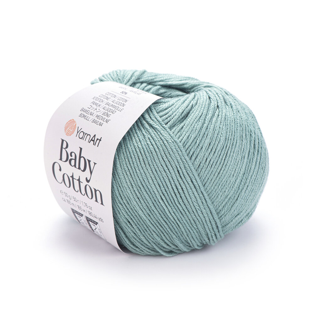 Пряжа для вязания YarnArt Baby Cotton 439 мятный 50 гр/165 м 50% хлопок, 50% акрил