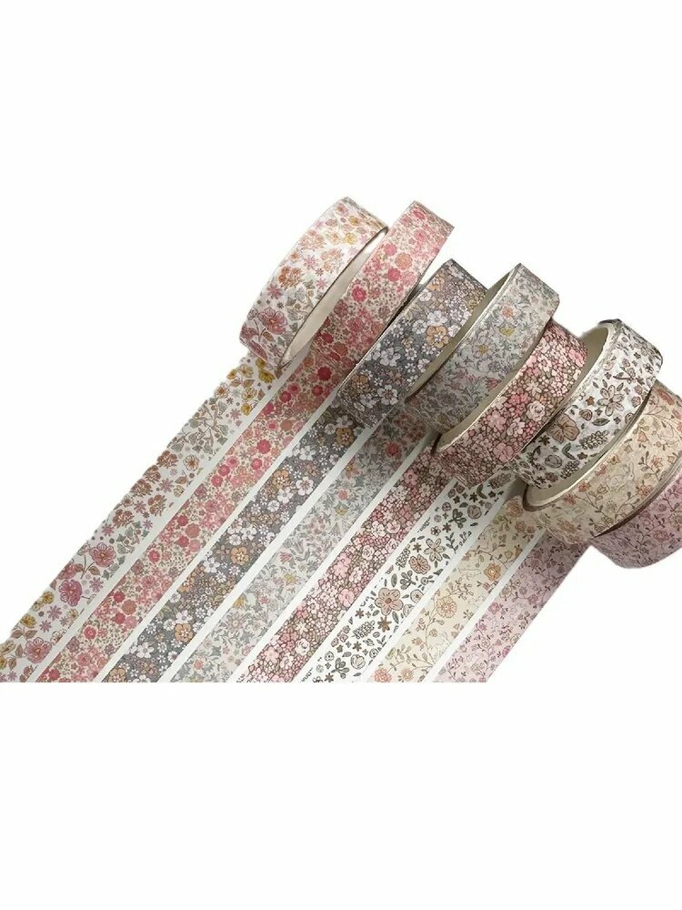 Комплект из 8 рулонов винтажного скотча с мелкими цветами
