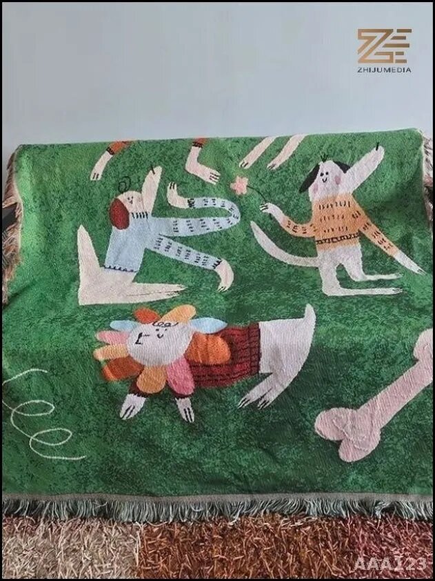 Плед-пончо с рисунком, полиэстер, 160x130 см, для дома и пикника