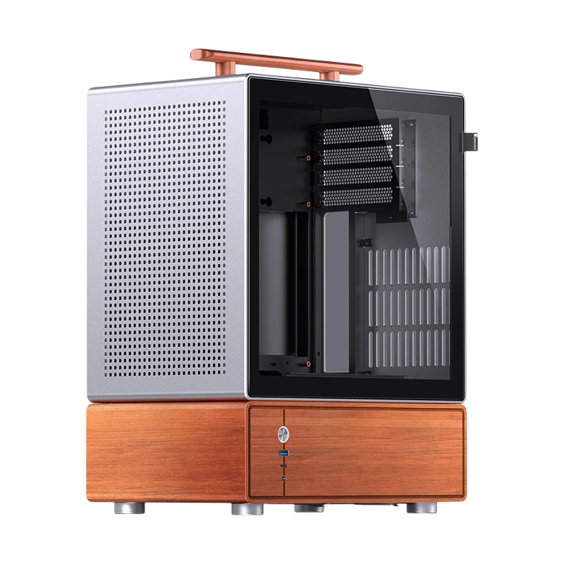 Корпус без блока Case JONSBO T7, Mini-Tower, TG, no fan, 1xUSB-A 3.0 + 1xUSB-C 3.2, mATX, mITX Silver