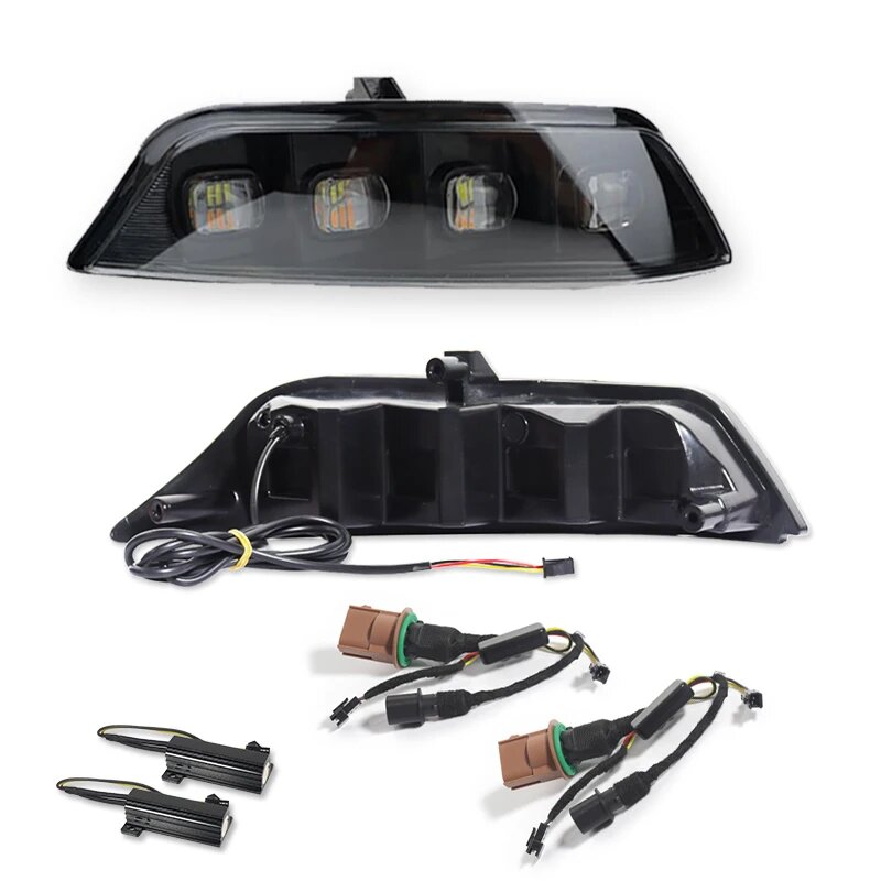 Для Ford Mustang передний бампер противотуманные фары янтарный последовательный мигающий указатель поворота белый дневные ходовые огни 2015-2017