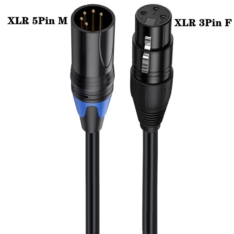 AXONUS XLR кабель 5-pin male - 3-pin female 30 см XLR 5Pin M-3Pin F