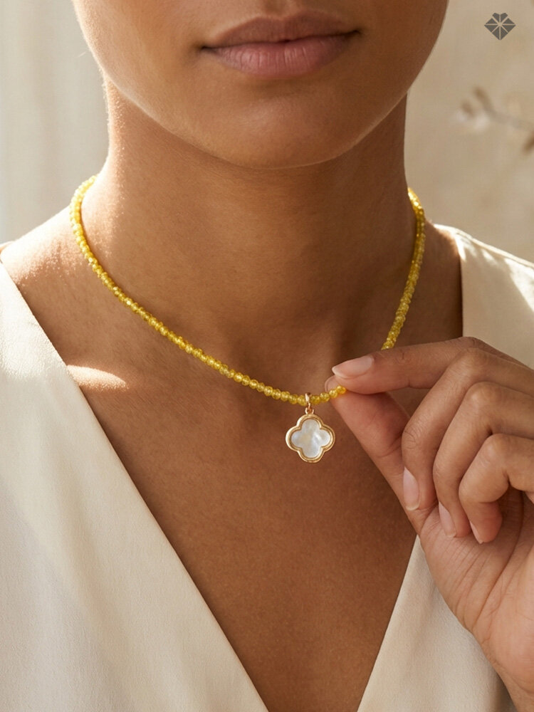 Бусы, фианит, перламутр