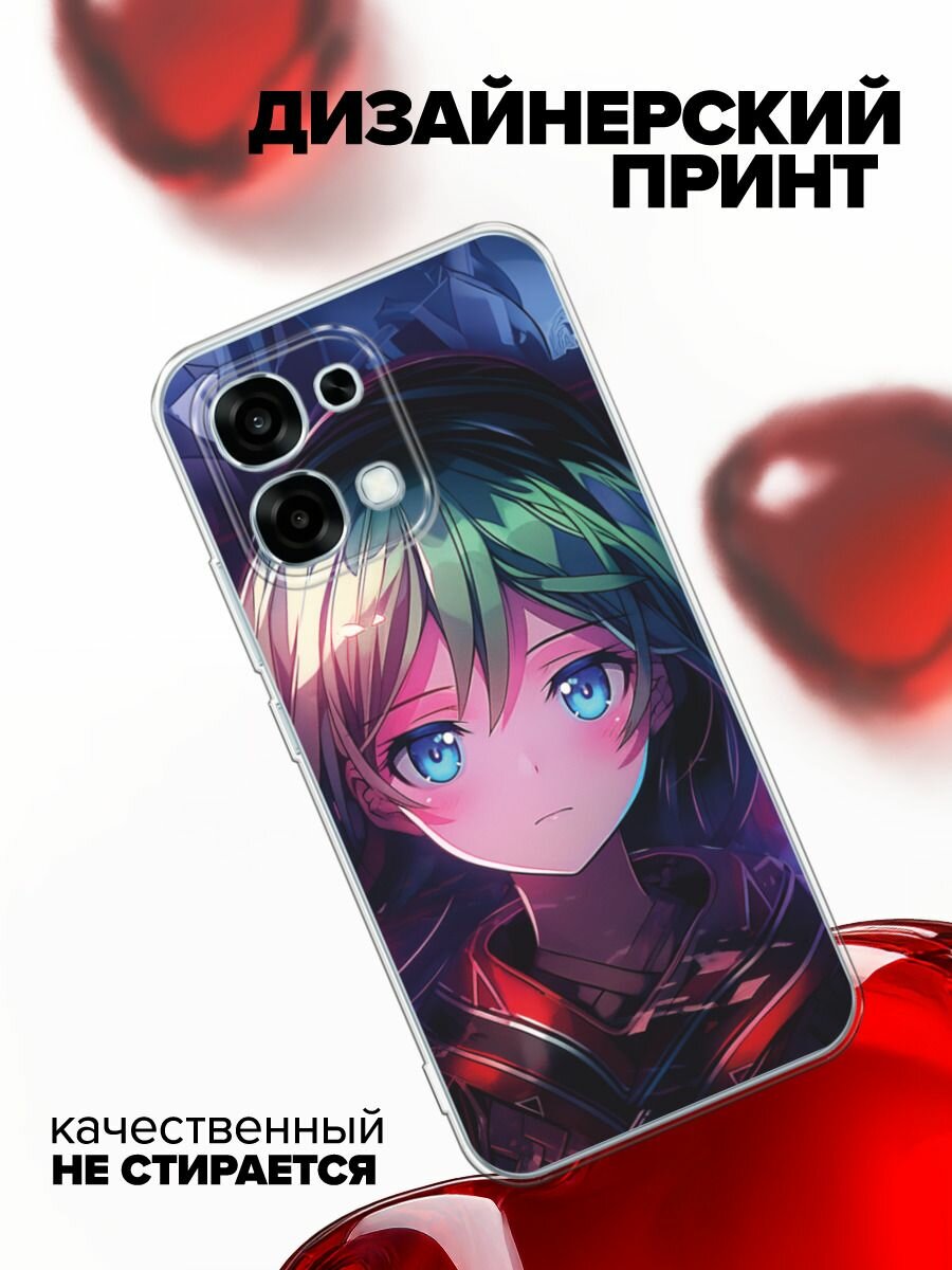 Силиконовый чехол на Oppo A6 Pro / Оппо A6 Про с принтом Девушка аниме — фото 1