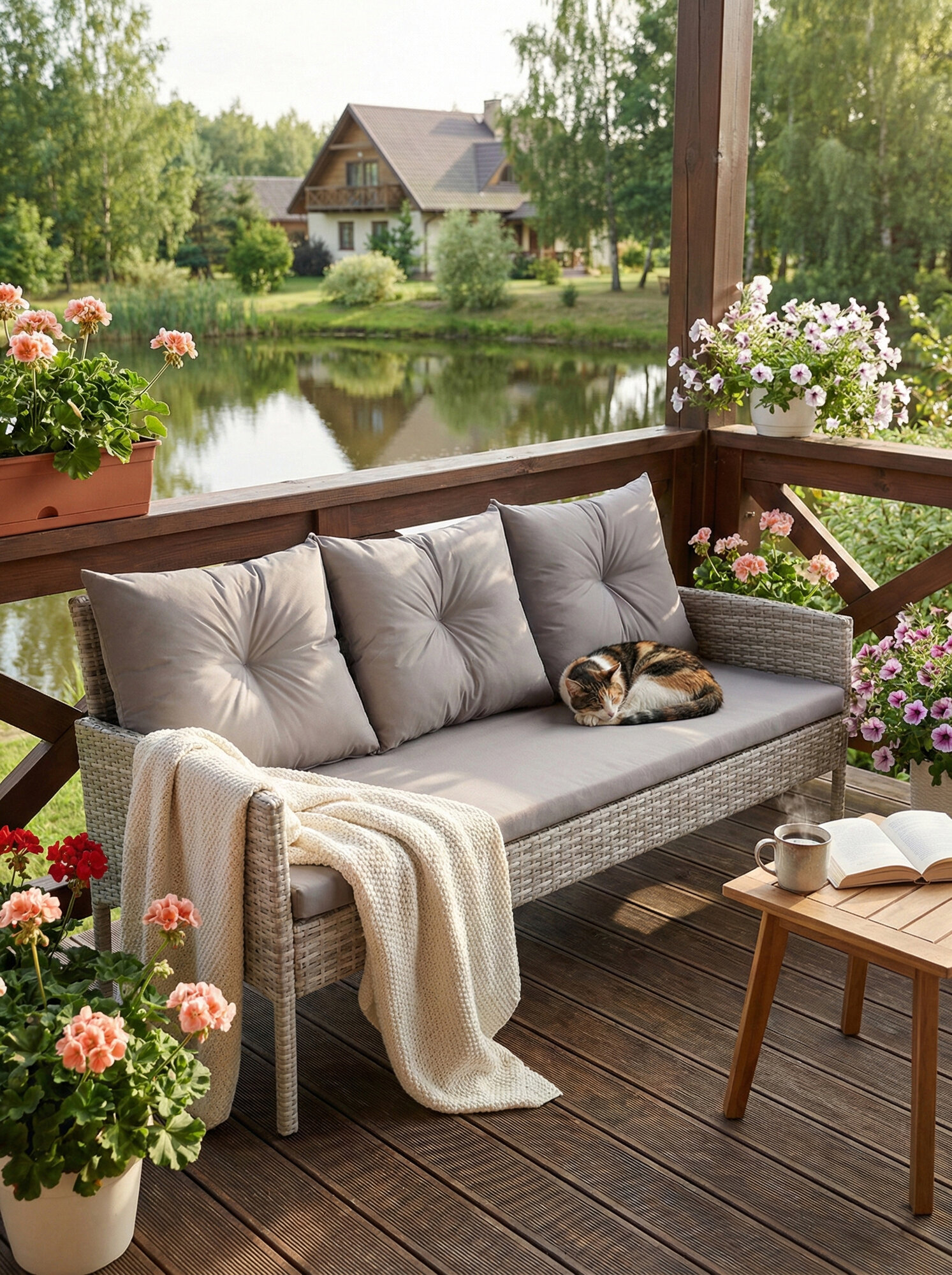 Диван 3-х местный из искусственного ротанга Фьорд диван-3 (Fjord sofa-3), серый