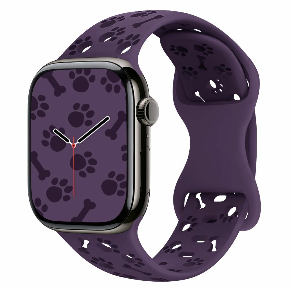 Силиконовый ремешок собачья лапа, подходит для Apple 41мм 40мм 38мм S11/10 42мм, совместим с iWatch Series 9 8 7 6 5 SE, Ремешок для спортивных часов