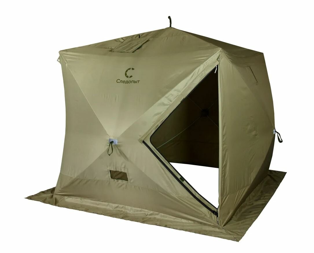 Баня-палатка куб походная следопыт, 2,15х2,15х2,05 м, 1 слой, цв. олива, PF-CS-01