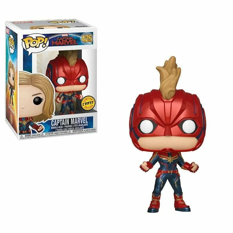Коллекционная фигурка Funko Pop Капитан Марвел (Chase версия) #425 Captain Marvel ( Капитан Марвел)