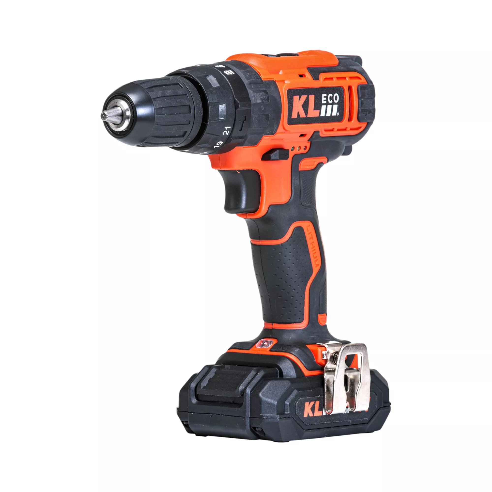Шуруповерт ударный аккумуляторный KLECO KE18DM-20DB (18В, Li-ion-2шт, 2 Ач, 30Нм, З/У, биты 32шт, сверла 9шт, кейс)