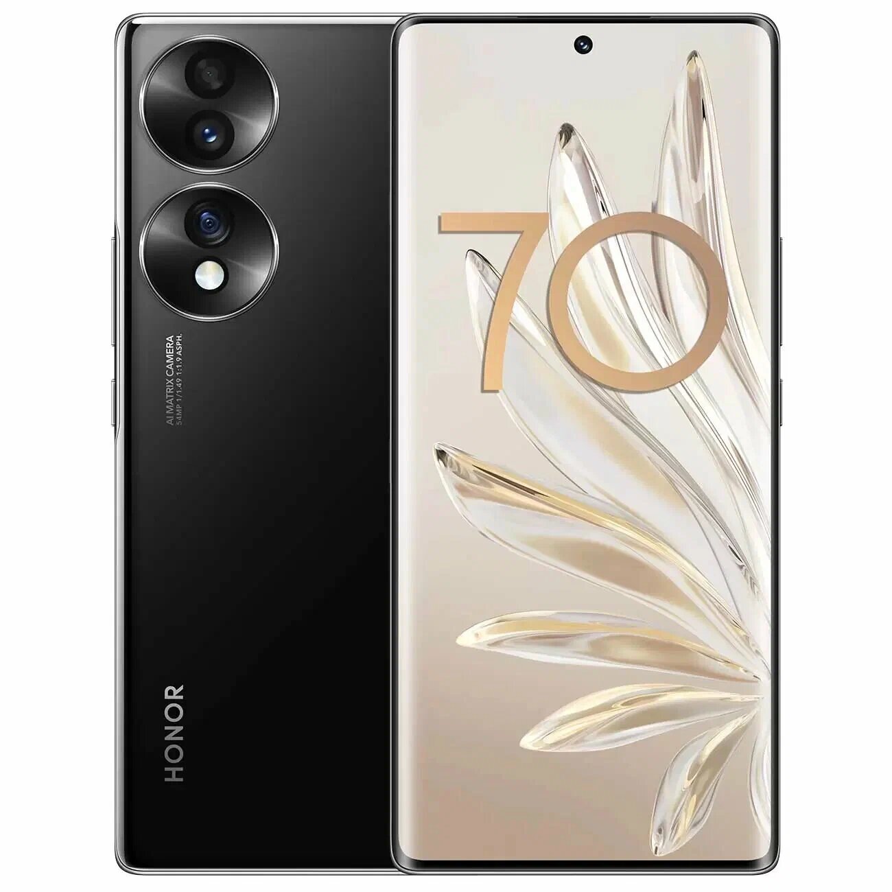 Смартфон Honor 70 5G 12/256 ГБ Global для РФ, Dual nano SIM, черный Поддержите Google