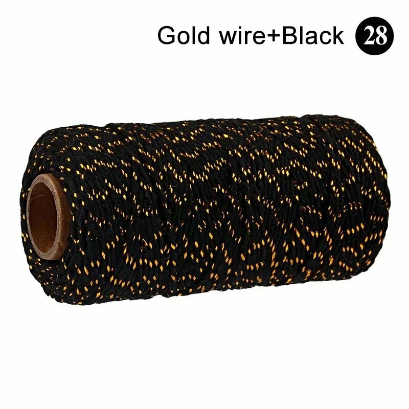 Черный и золотой шнур 100 м, 28 gold wire black