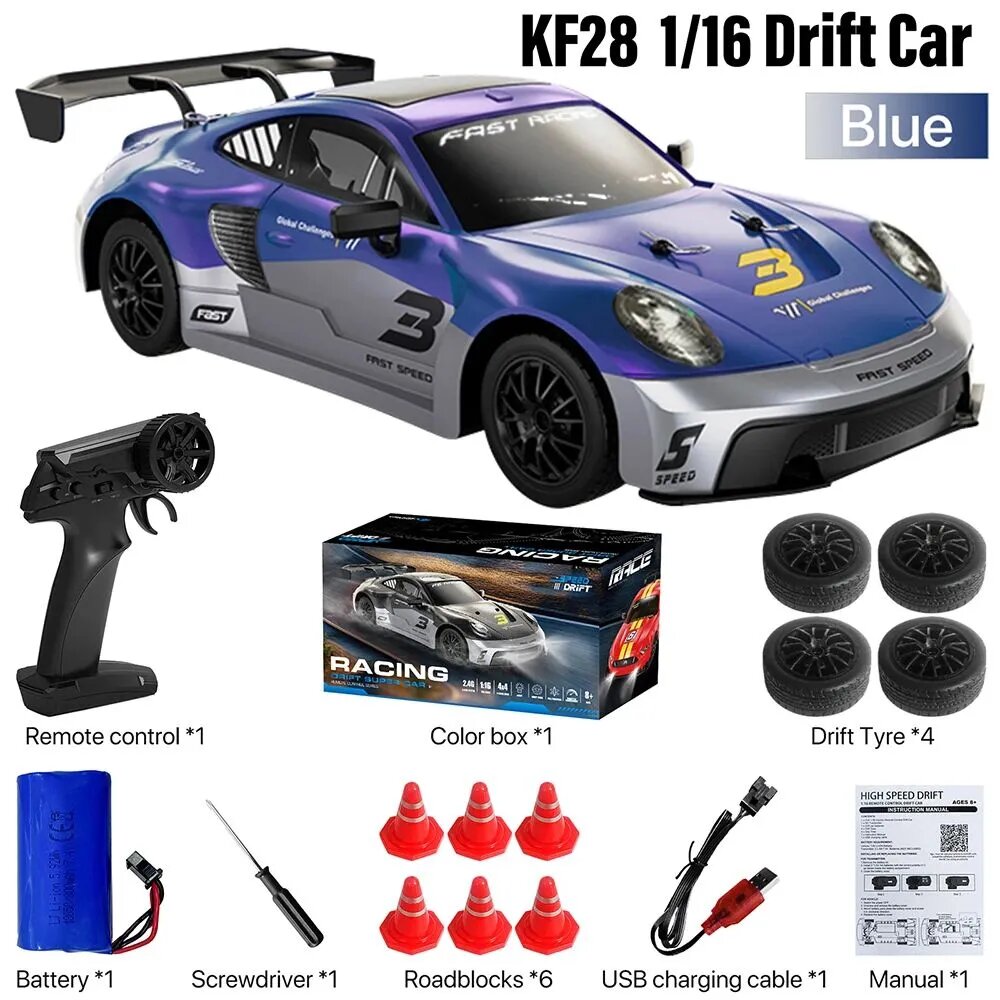 9IMOD, дрифт-кар 1:16, пульт 2.4 ГГц, управление через приложение, двойные шины, полный привод, сменные колеса.