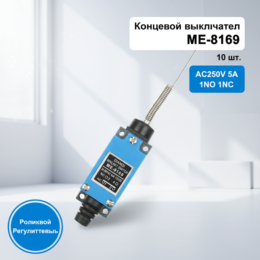 Концевой выключатель ME-8169, 10 шт, TZ-8169, роликовый регулируемый, AC250V 5A 1NO 1NC