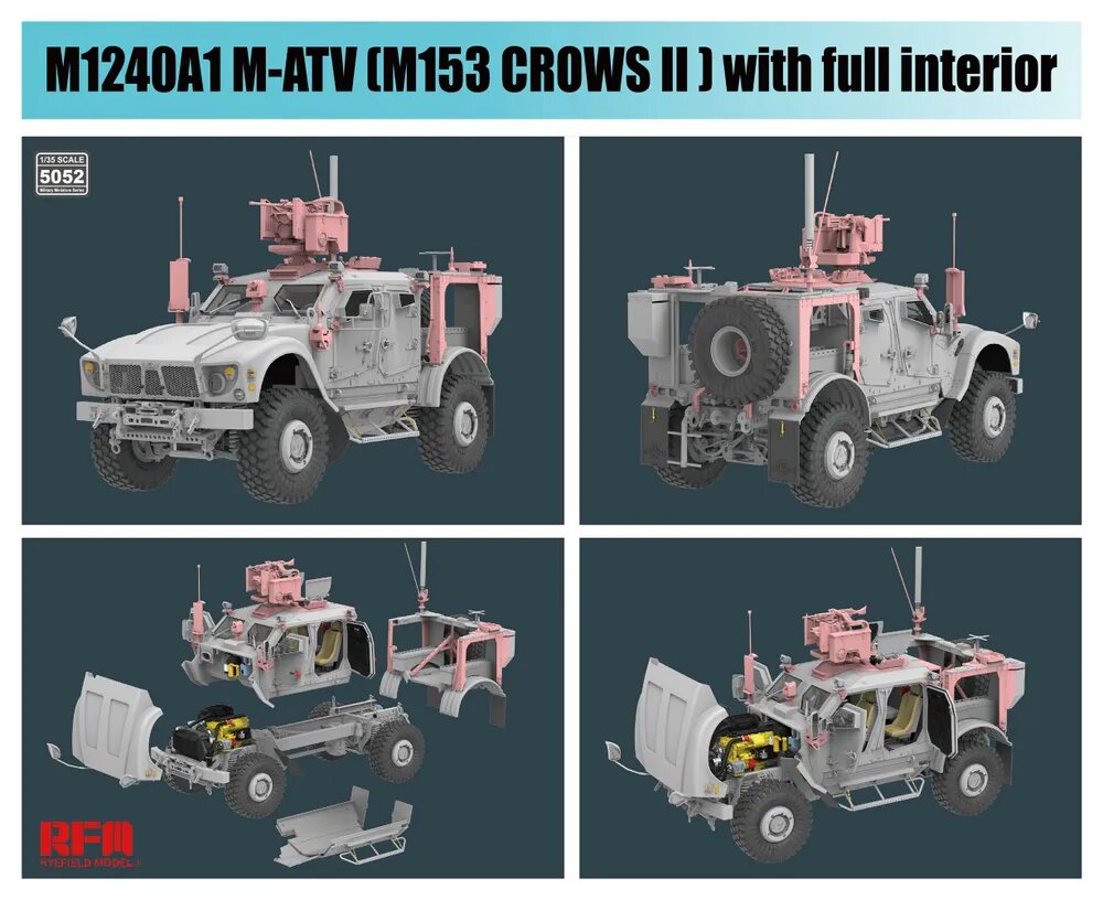 Rye Field RFM 5052 1/35 m1240a1 matv m153 crows ii Модель танка