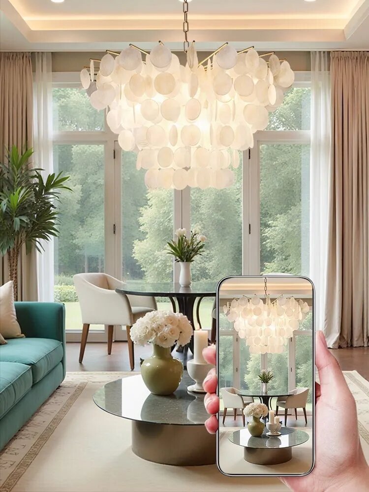 RUIXTIPAD Люстра в гостиную, E14, белая, из гипса, диаметр 60 см, Италия — фото 1