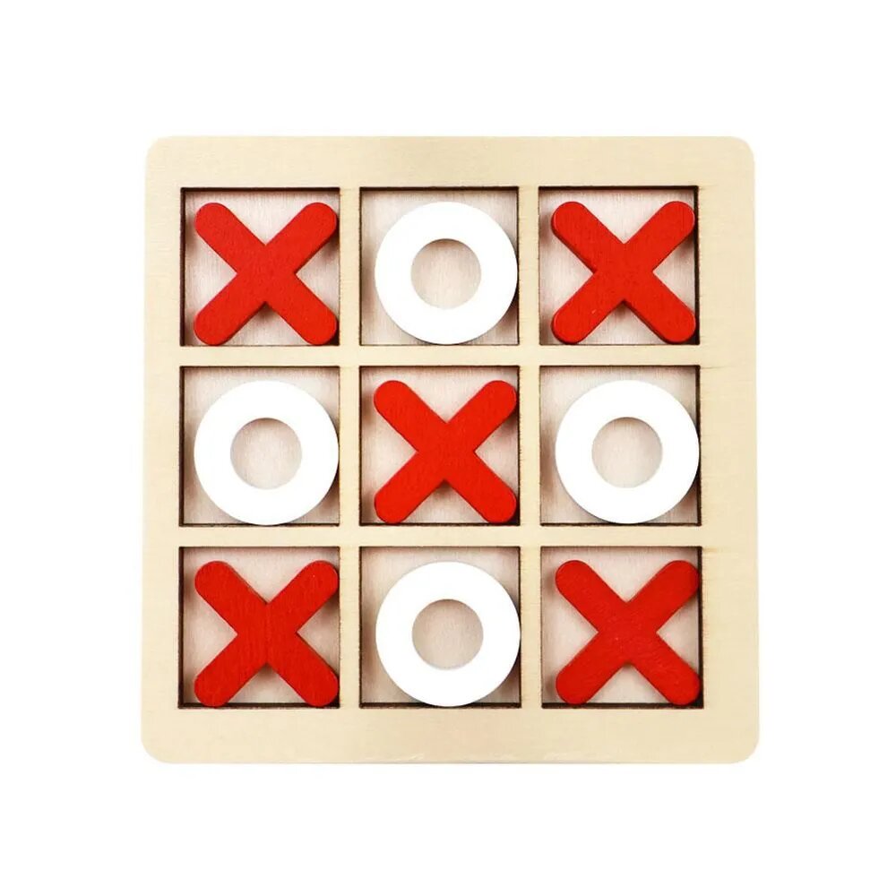Деревянная игра Tic Tac Toe，Деревянные крестики-ноликинастольная игра