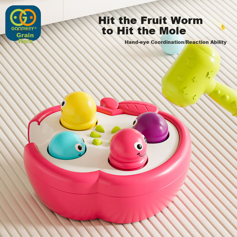 GOODWAY Игровой набор с ударными фруктами для малышей 1-3 лет, развивающая игра для мальчиков и девочек Цвет：Сладкий