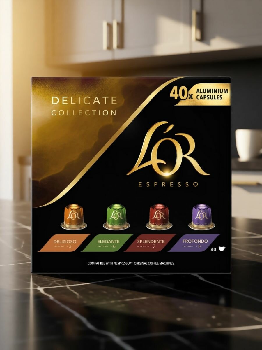 Набор кофе в капсулах ассорти L'or Espresso для кофемашин Nespresso 40шт, 208г, Франция