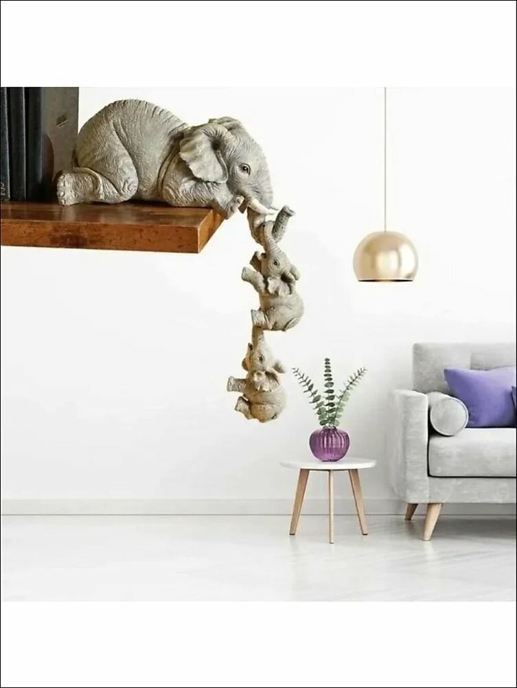 Смоляные статуи 3-х слонов