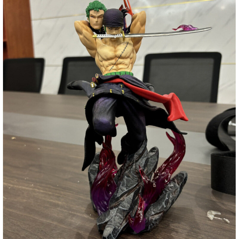 Сменная фигурка Зоро с двумя головами в стиле «Три тысячи миров» из аниме «One Piece»: модель, статуэтка и украшение.