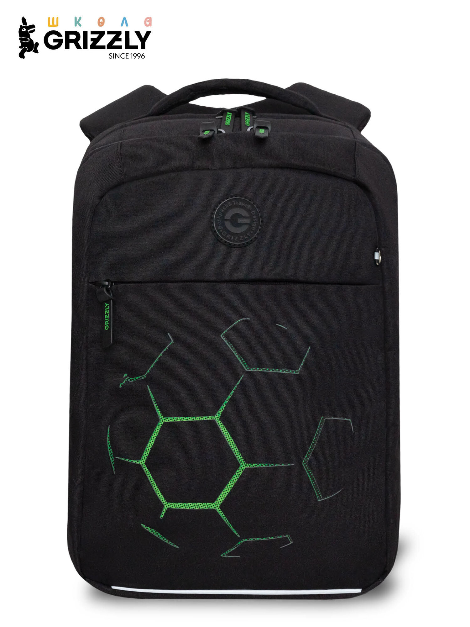 Рюкзак молодежный GRIZZLY с карманом для ноутбука 13", анатомической спинкой, для мальчика RB-656-3/2