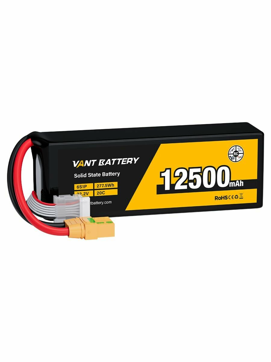 Аккумулятор Li-Po Vant 22.2В 12500мАч 20C (6S, мягкий корпус, разъём XT90-S, Semi Solid)