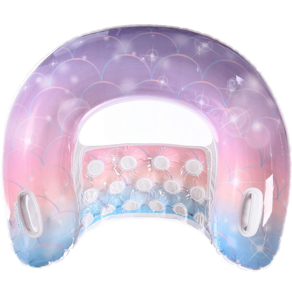 Надувное кресло-шезлонг Лаунж U-004 для плавания, 120x80 см, розовый, синий