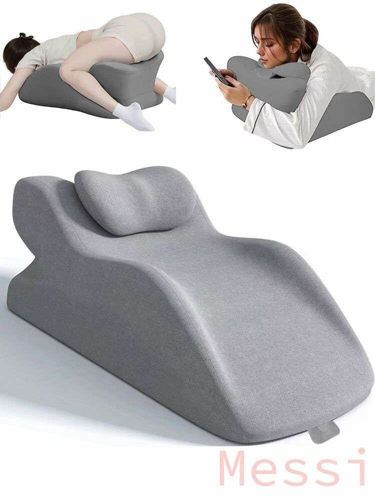 Ортопедическая клиновидная подушка при изжоге и храпе, Подушка для сна на животе анатомическая форма, дышащий материал (пена с памятью формы)