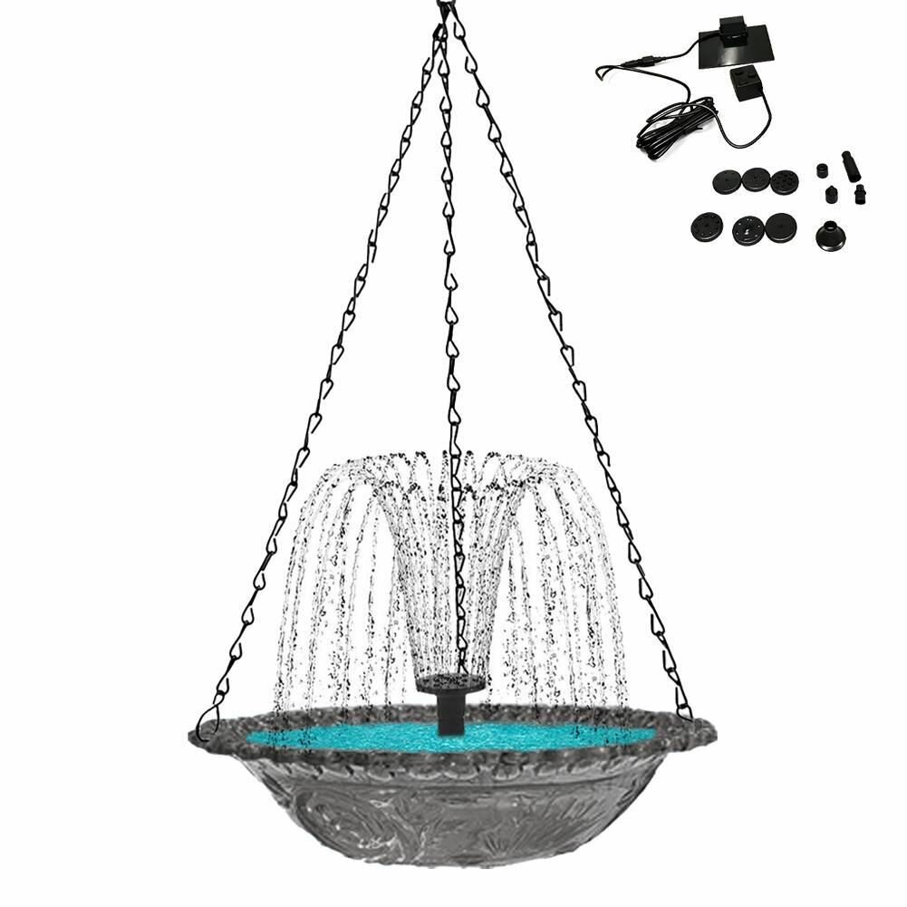 Подвесная купальня для птиц с каскадным фонтаном, фонтан-поилка для сада