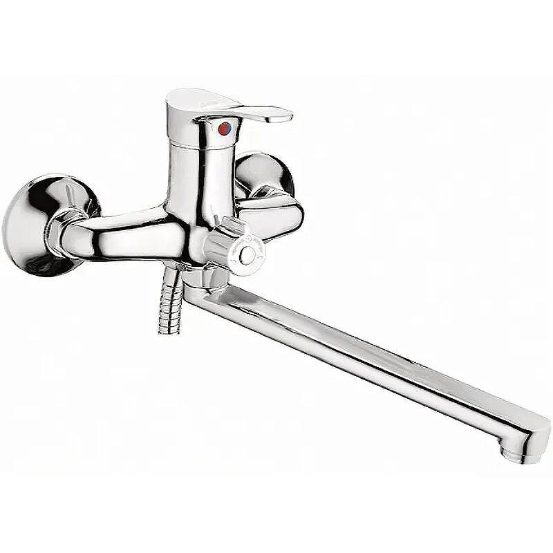 Смеситель для ванны LEDEME картридж диаметр 35 мм, длинный излив L30F, дивертор в корпусе L2214, латунь