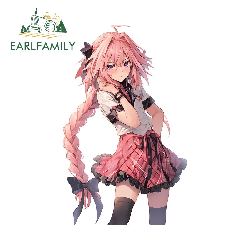 Наклейки на автомобиль EARLFAMILY Astolfo Waifu с притягательным лицом, модные, забавные, 20cm