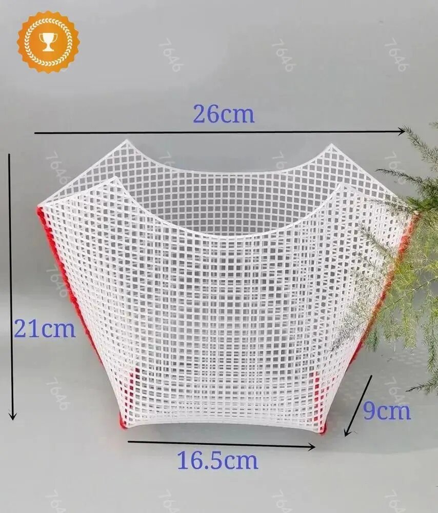 GM Пластиковая канва. Заготовка для вышивки-вязания сумки ракушка 26 х 21 х 16,5 см, 4мм, цв. Белый