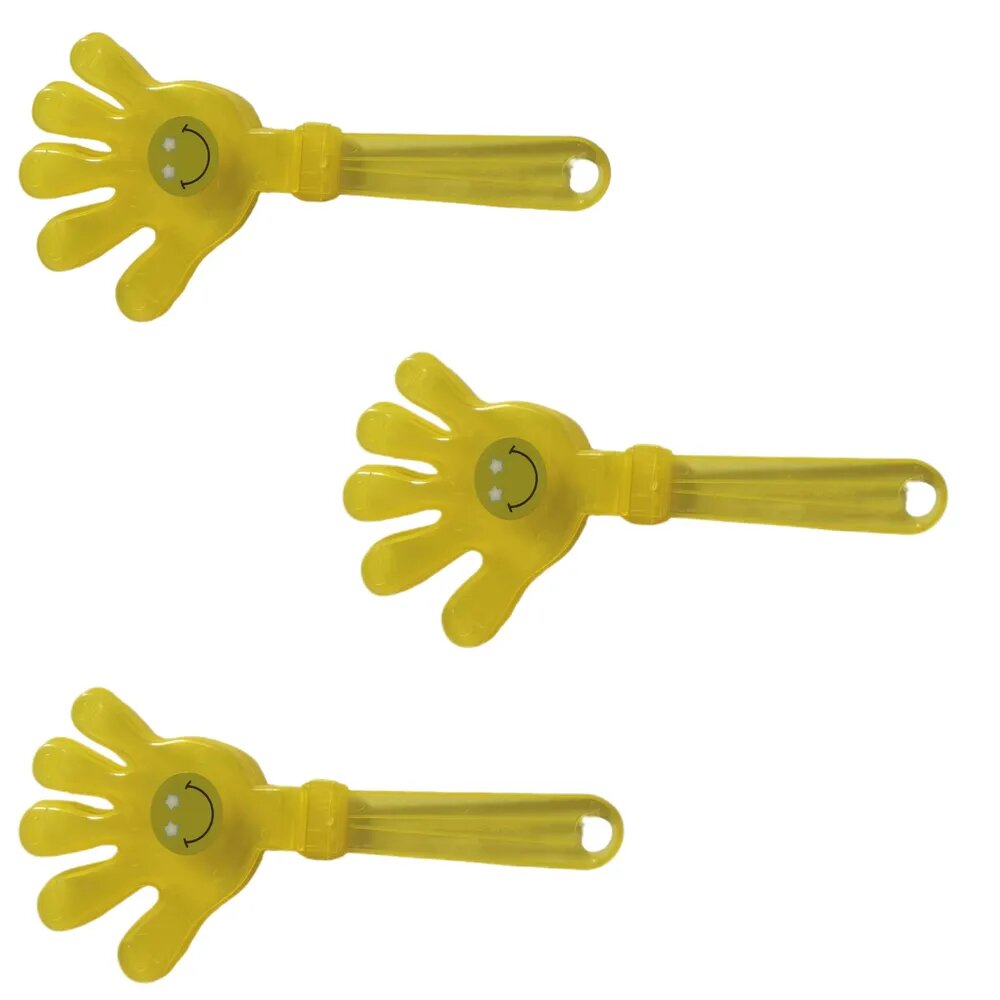 Набор для болельщиков реквизит в виде хлопушки со смайликами, подходит для концертов и футбольных матчей, длина 28 см, упаковка из 3 штук, Желтый.