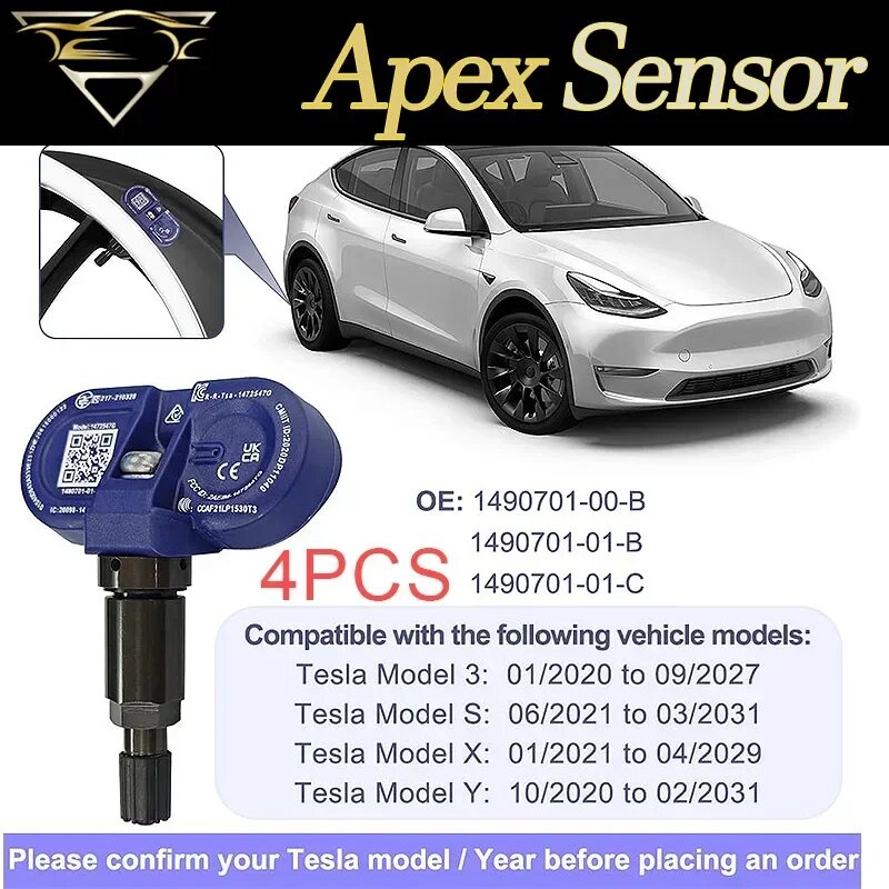 4шт 1490701 -01-B Датчик TPMS Bluetooth Датчик давления в шинах для Tesla Model 3 S X Y 1490701 -01-С 149070101 Б 149070101 C 1490701