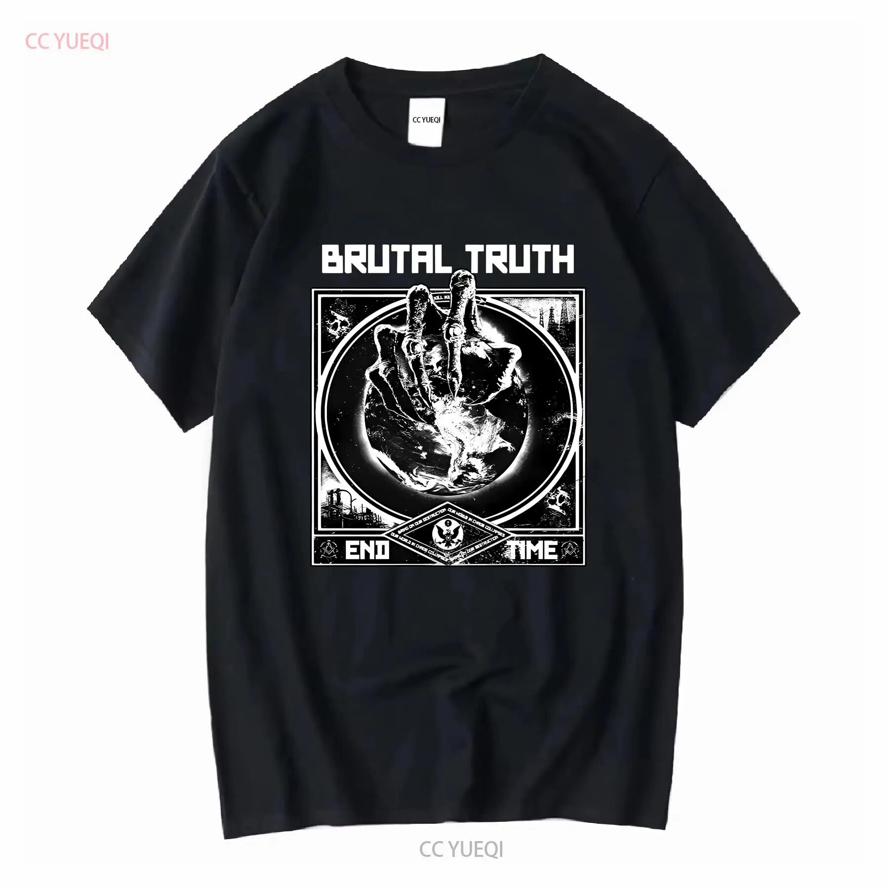 Футболка Brutal Truth End Time чёрно-белая CC YUEQI Черный, XXXL, Black