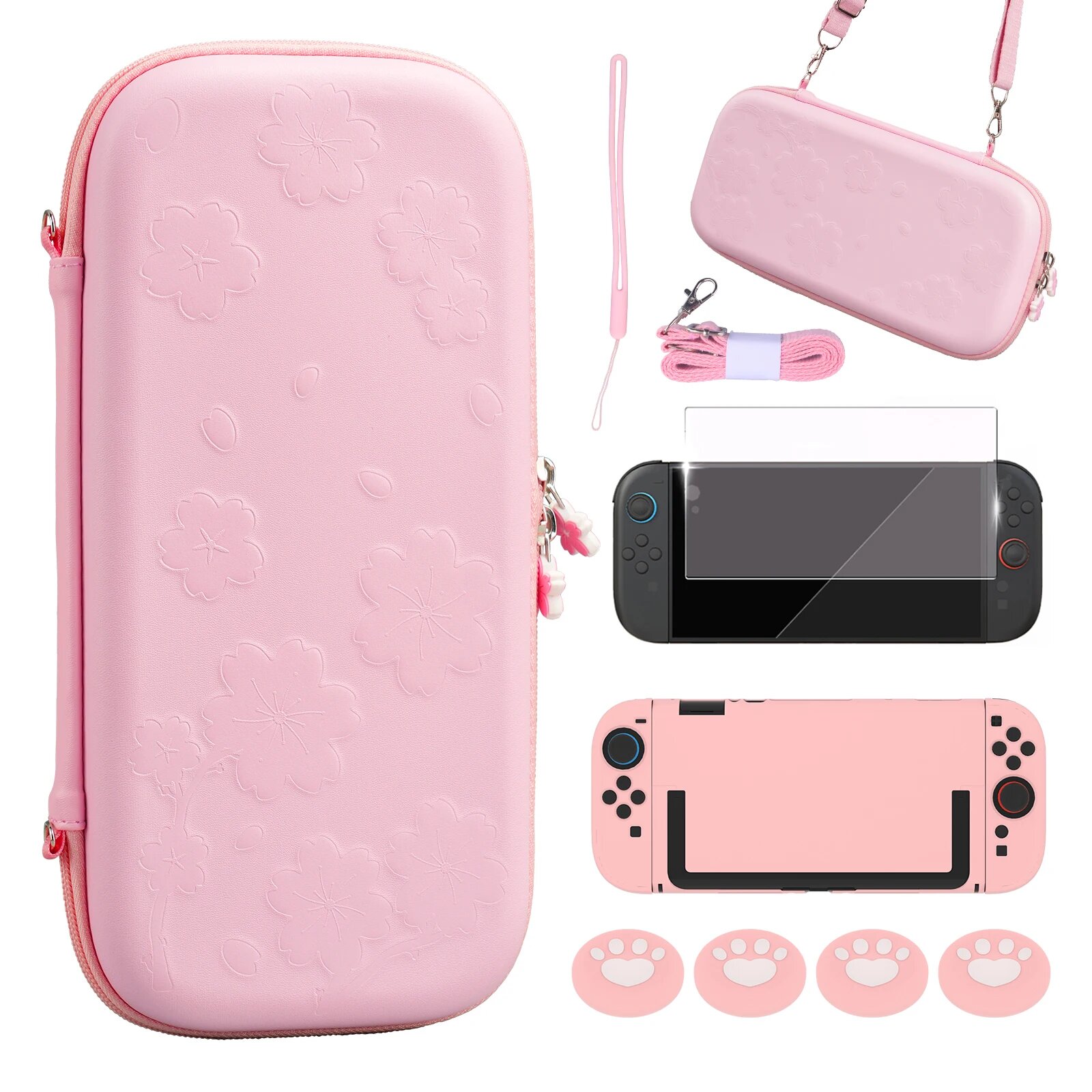 Розовый дорожный чехол для Nintendo Switch 2